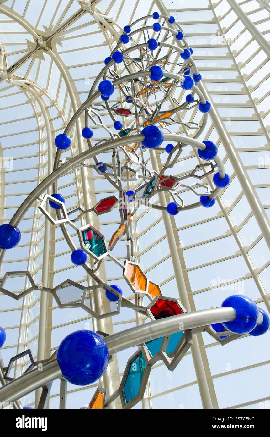 Dna spiral helix represented in metal hi-res stock photography and ...