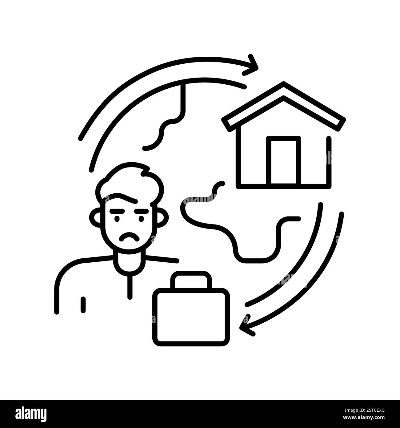 remigration line icon. Vector isolated element. Editable stroke Stock ...