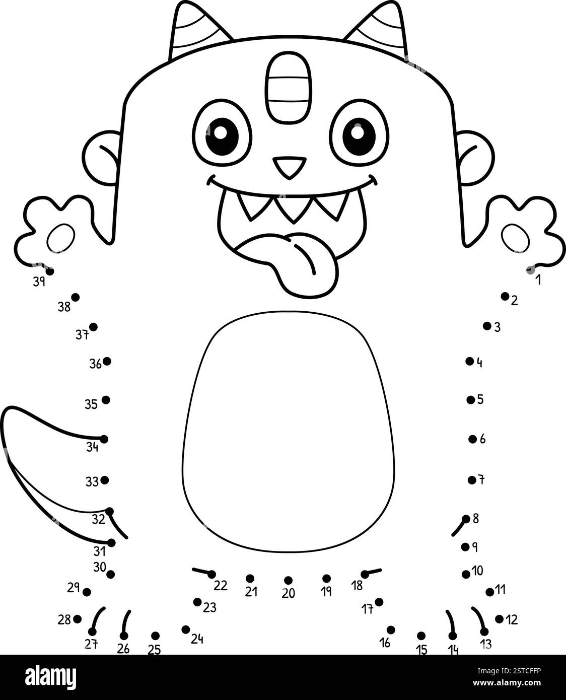Dot to Dot Silly Monster Isolated Coloring Page Stock Vector Image & Art - Alamy