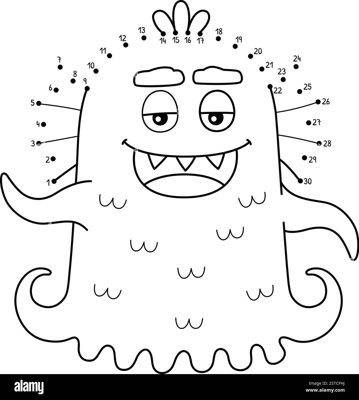 Dot to Dot Monster with Fins Isolated Coloring Stock Vector Image & Art - Alamy