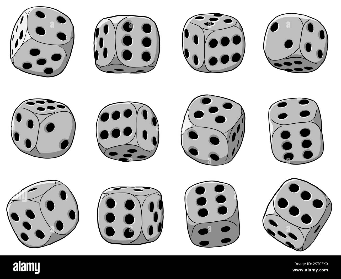 Illustration - dices set Stock Photo - Alamy