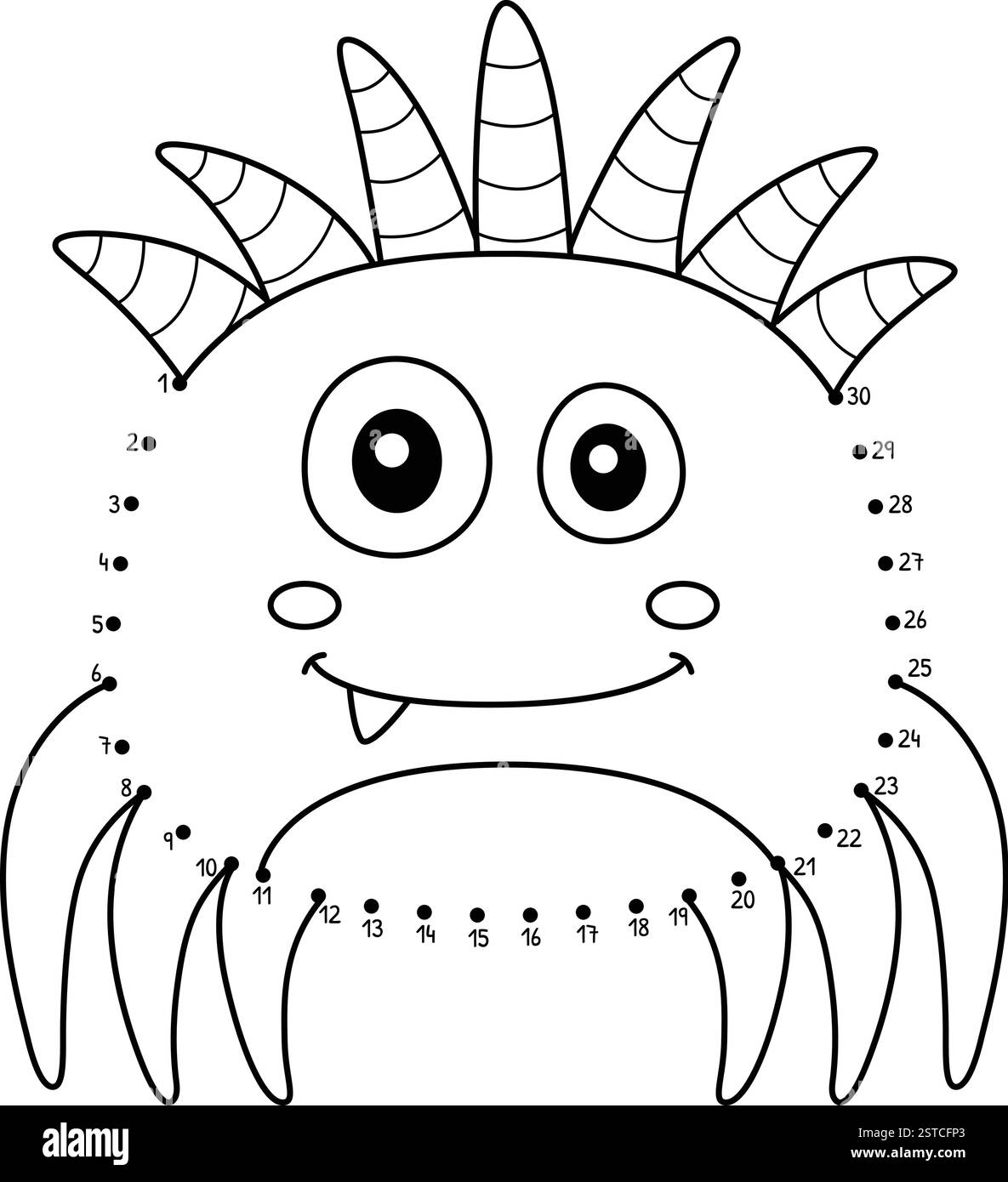 Dot to Dot Monster Spider Isolated Coloring Page Stock Vector Image & Art - Alamy