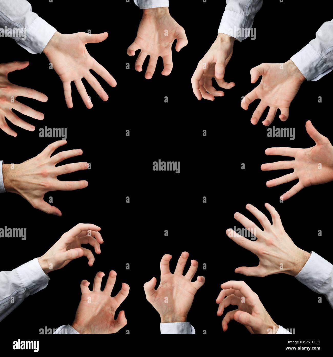 Hands stretching to something Stock Photo - Alamy