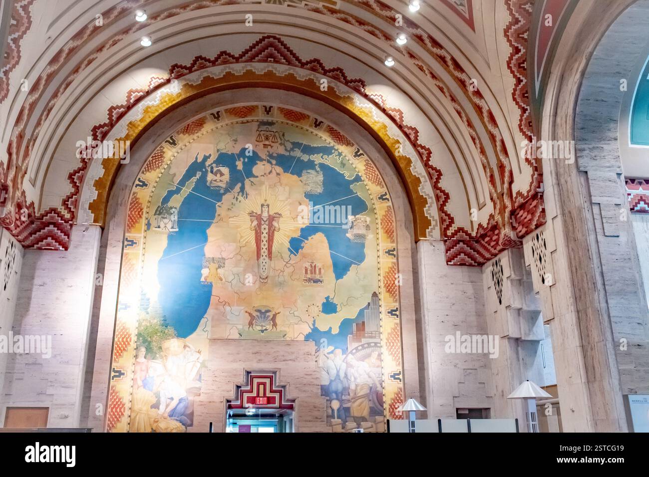 Detroit Michigan Guardian building interior design Stock Photo - Alamy