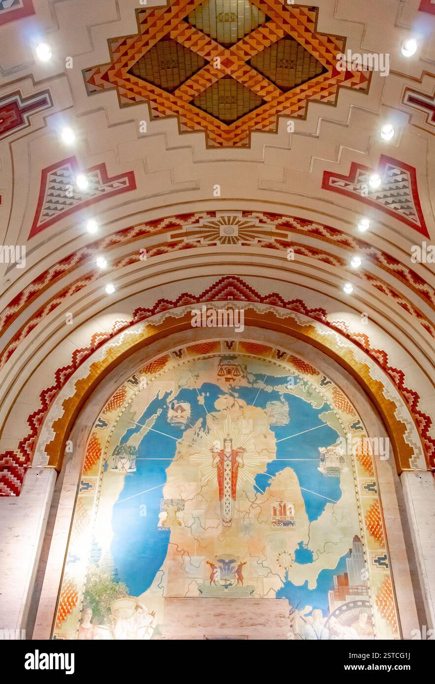 Detroit Michigan Guardian building interior design Stock Photo - Alamy