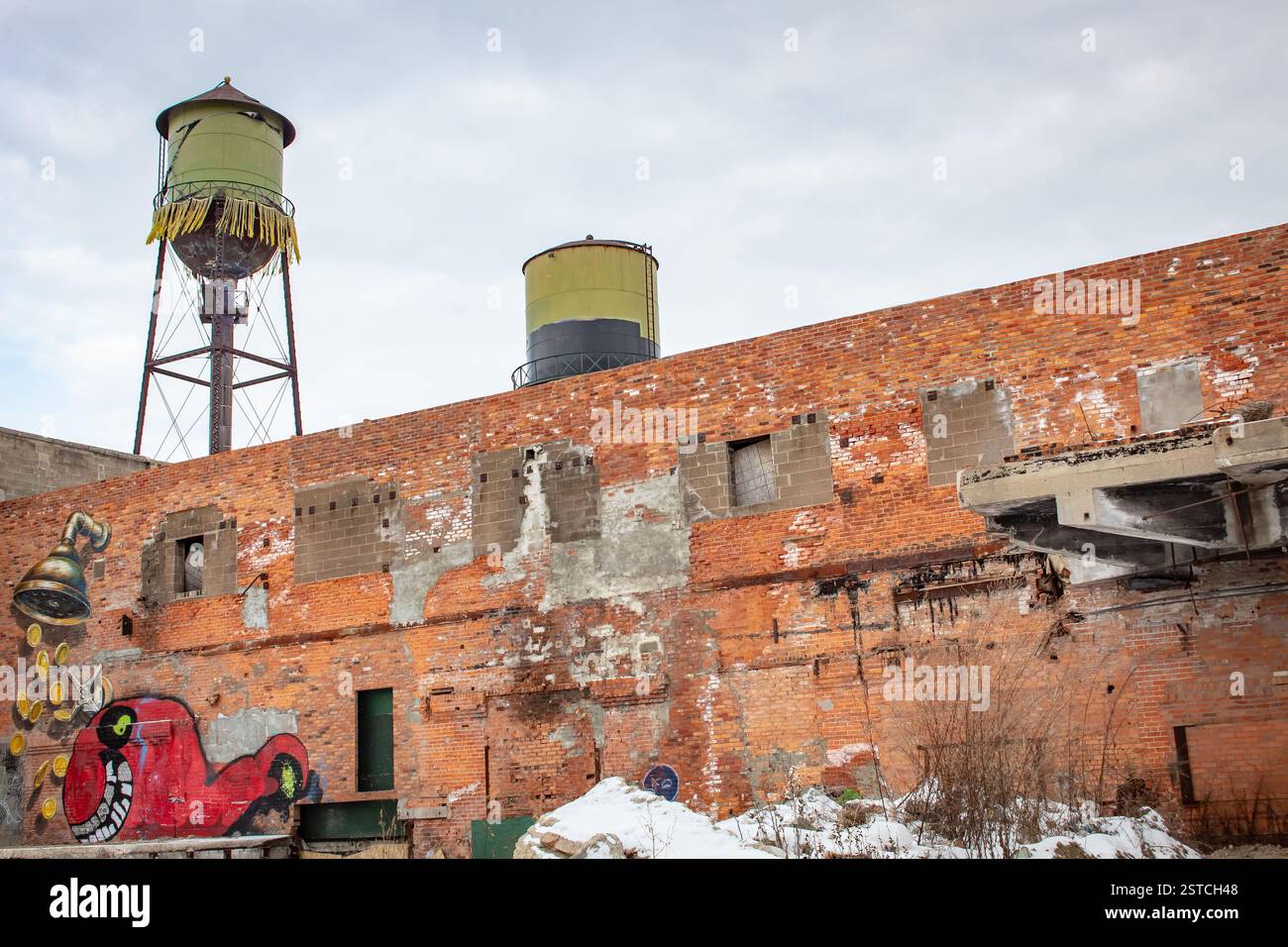 Detroit abandon factory ruin Stock Photo - Alamy
