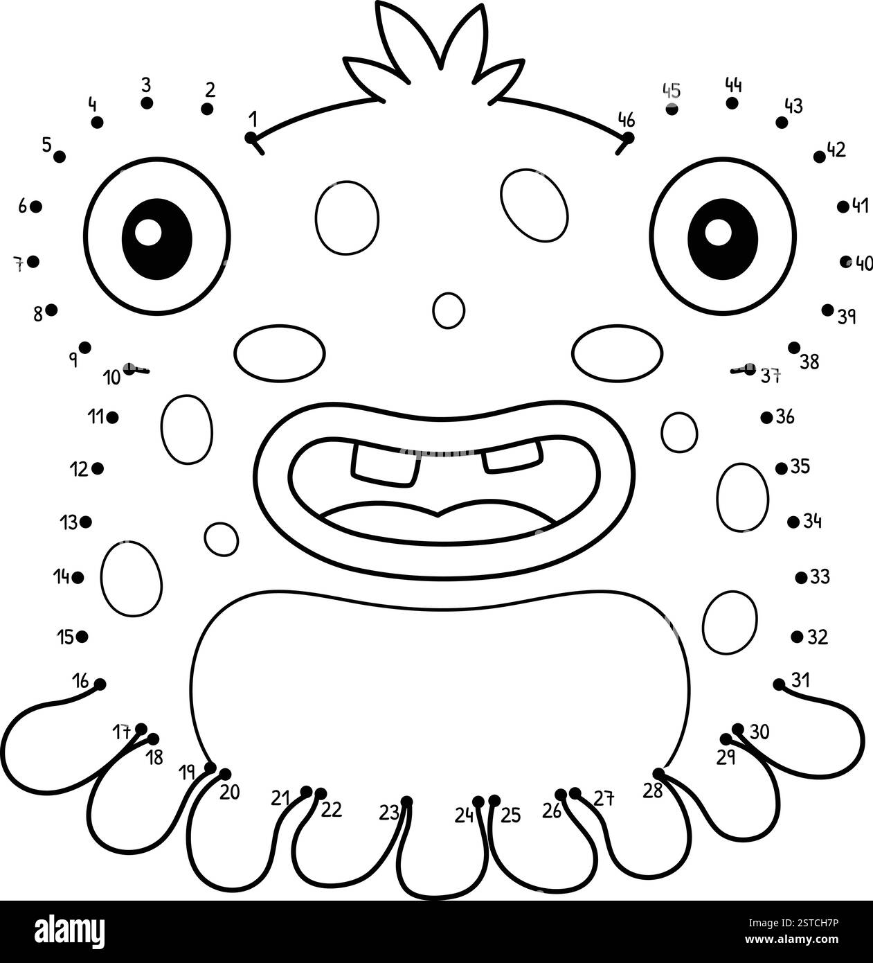Dot to Dot Monster Fish Isolated Coloring Page Stock Vector Image & Art - Alamy
