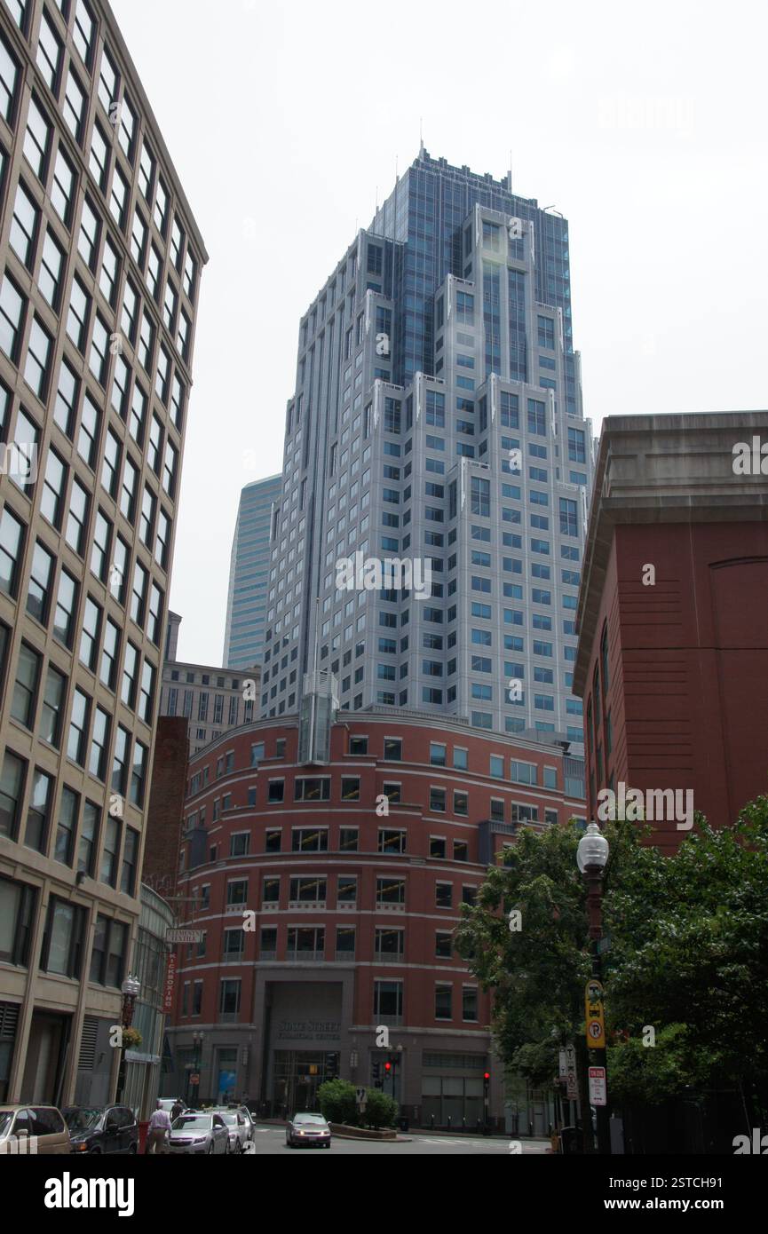 Boston skyscraper One Lincoln Street. Modern glass and steel tower ...