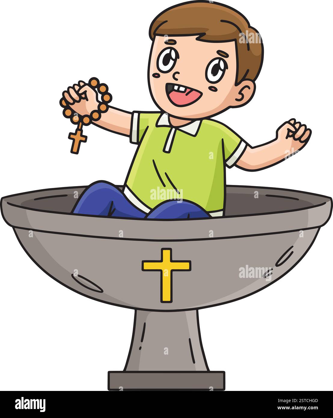 Baptism Child on Font Cartoon Colored Clipart Stock Vector Image & Art - Alamy