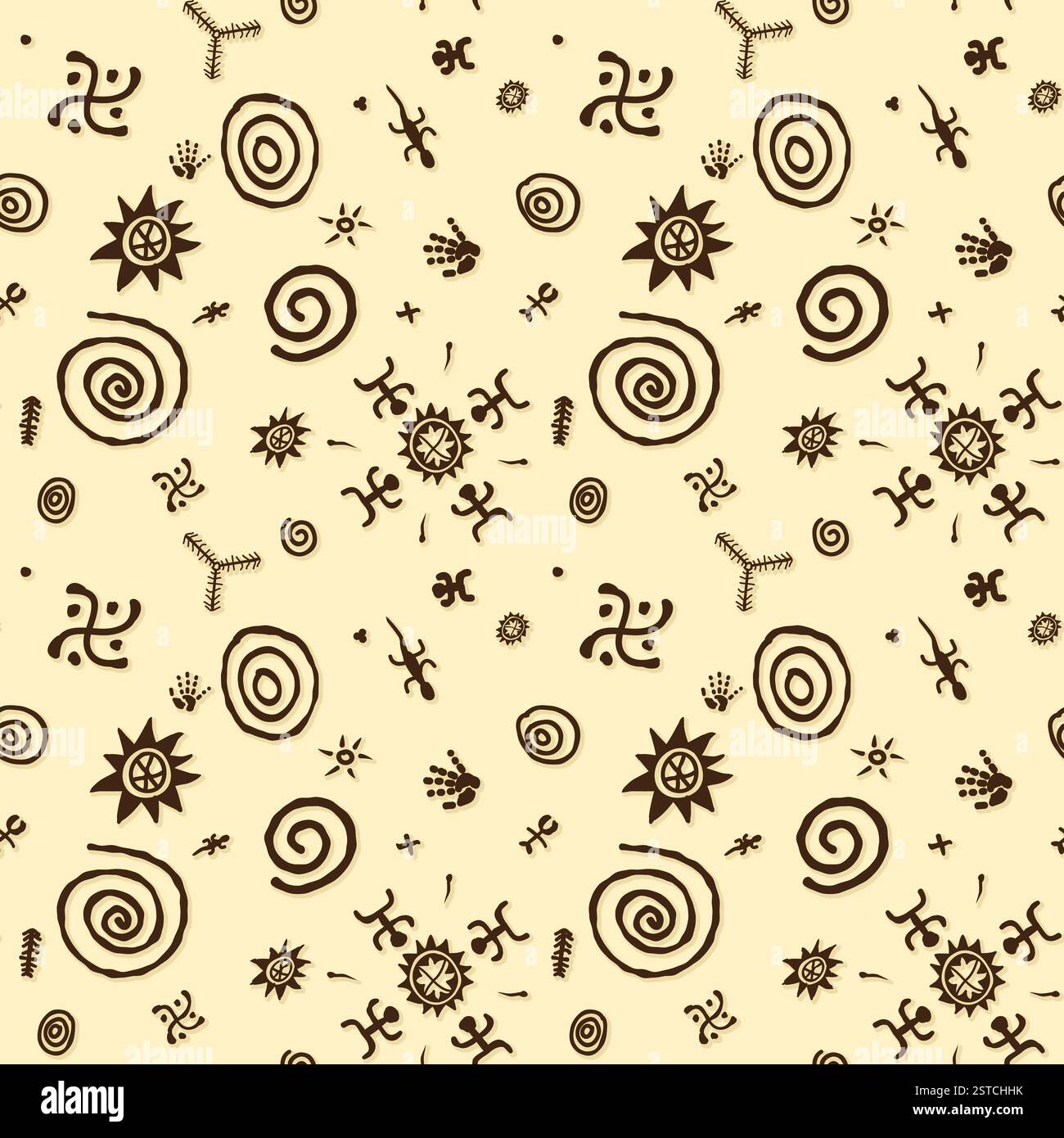 Cave paintings seamless pattern Stock Photo - Alamy