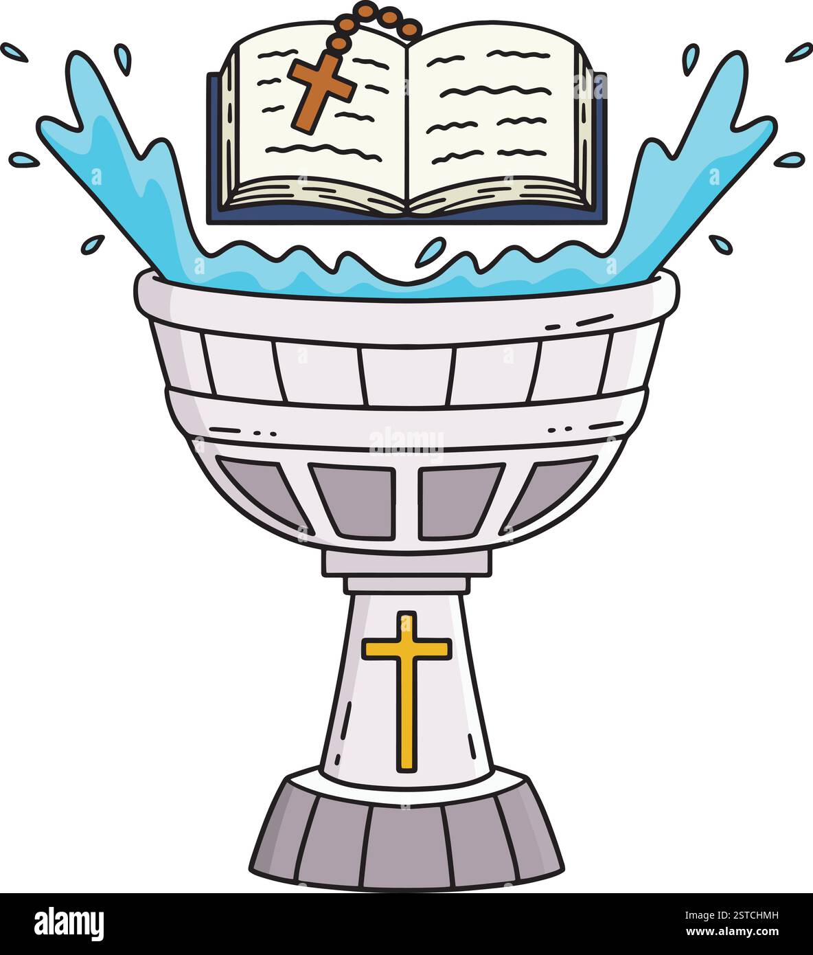 Baptism Font and Bible Cartoon Colored Clipart Stock Vector Image & Art - Alamy