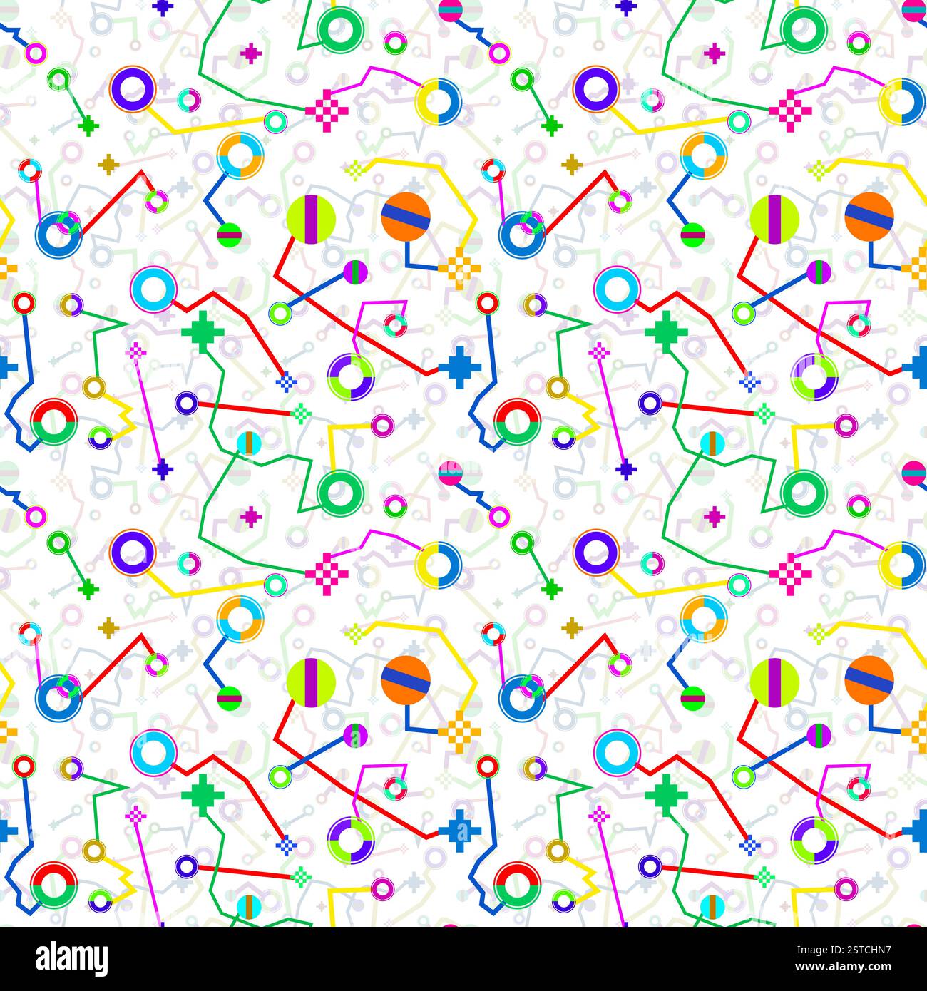 Bizarre schematic images - seamless pattern Stock Photo - Alamy