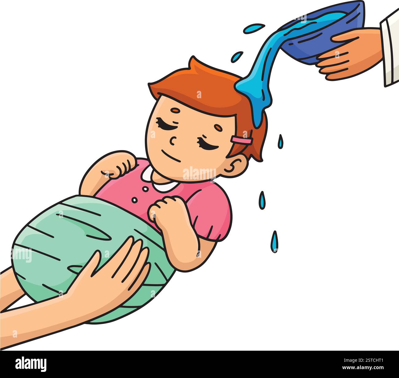 Baptism Baby Being Baptized Cartoon Clipart Stock Vector Image & Art ...