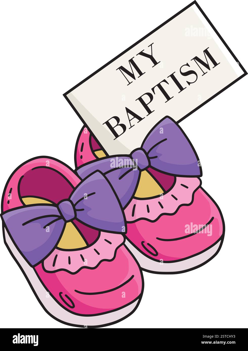 My Baptism Baby Shoes Cartoon Colored Clipart Stock Vector Image & Art ...