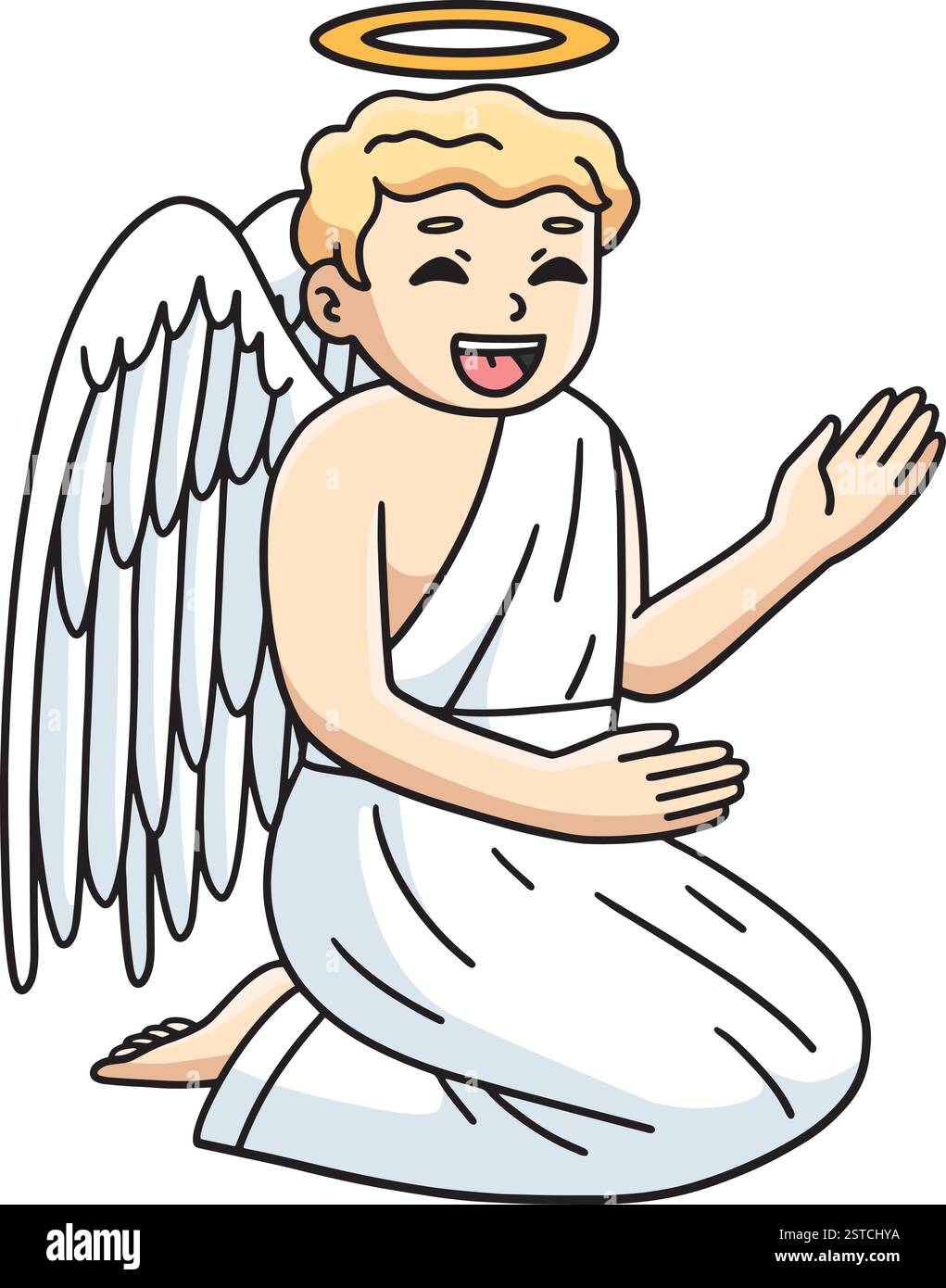Baptism Guardian Angel Cartoon Colored Clipart Stock Vector Image & Art ...