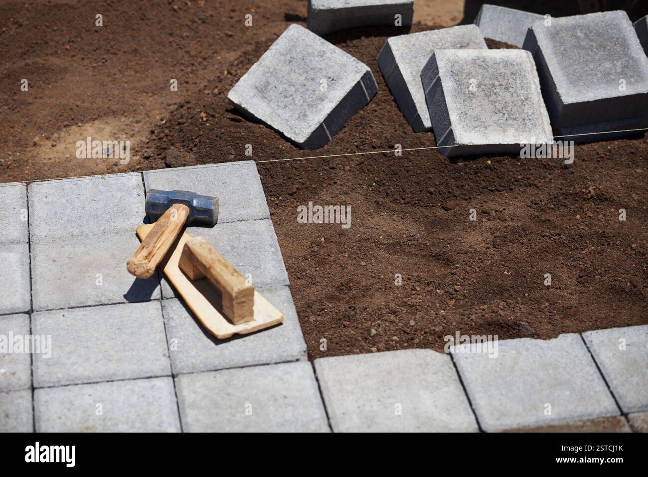 Block pavement under construction Stock Photo - Alamy