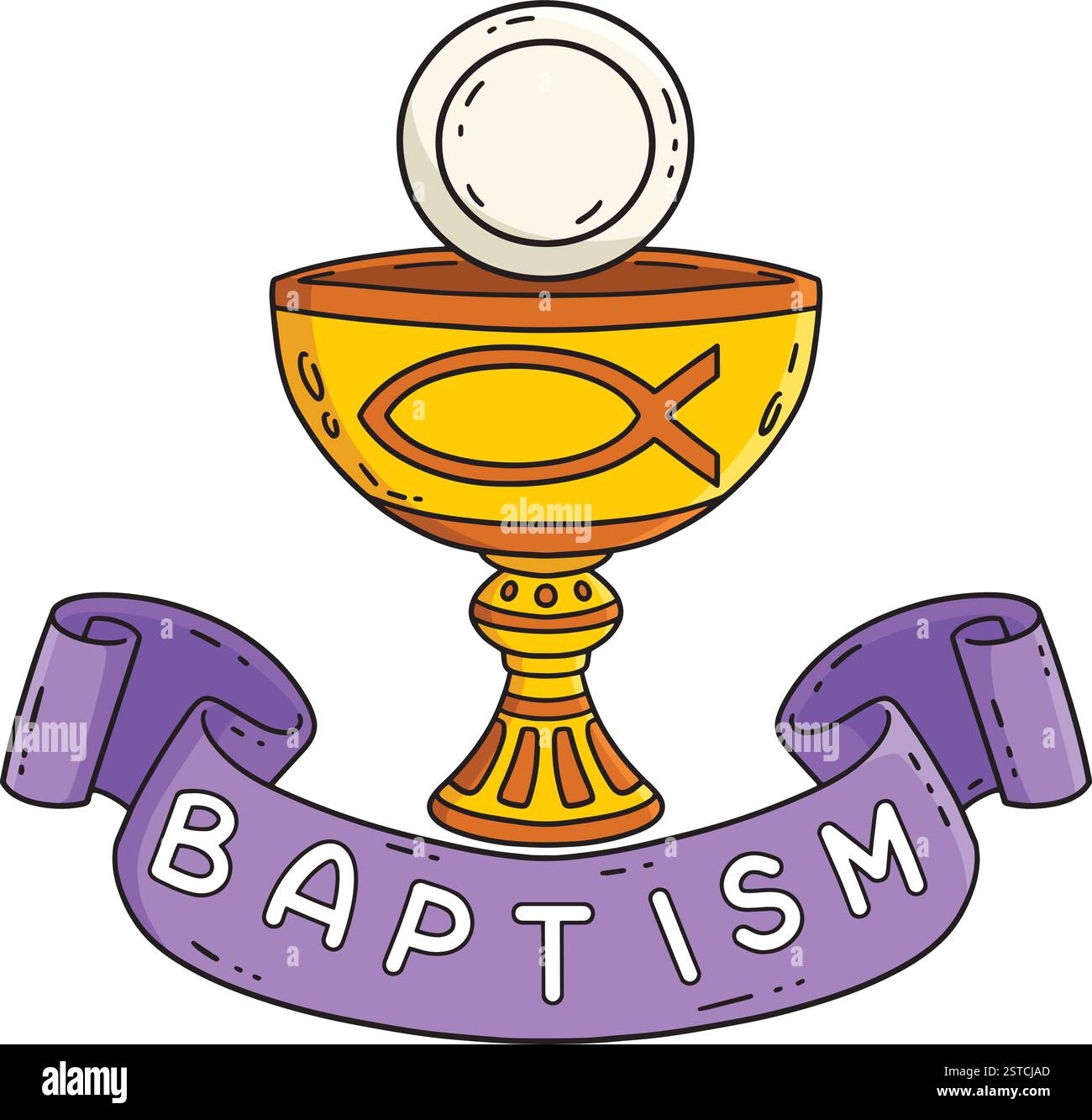 Baptism Chalice Cartoon Colored Clipart Stock Vector Image & Art - Alamy