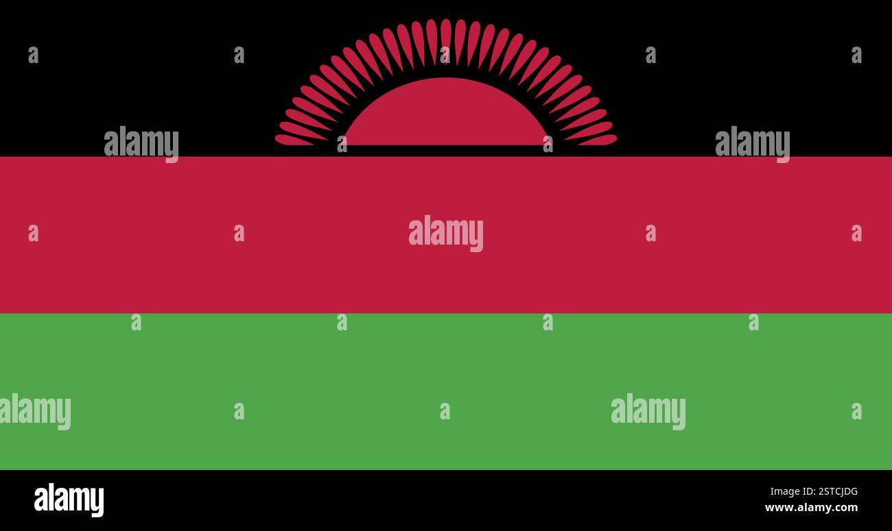Illustration of national flag of Malawi Stock Vector Image & Art - Alamy