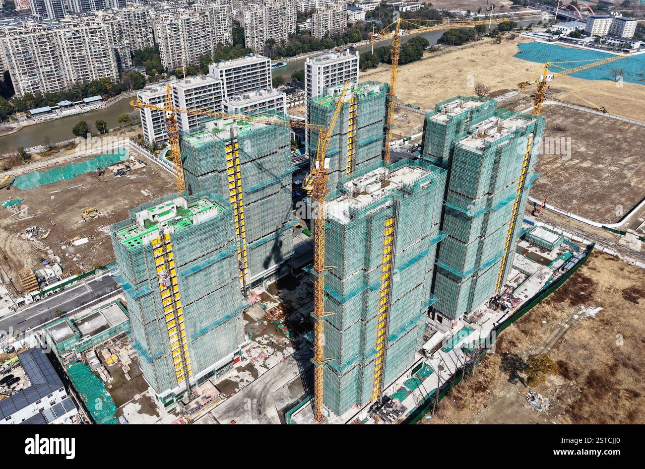 HANGZHOU, CHINA - FEBRUARY 18, 2025 - An aerial photo shows a ...