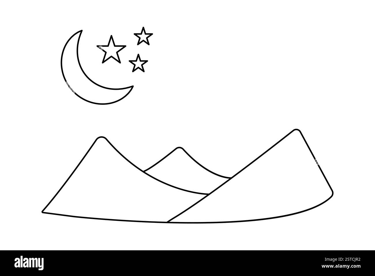 Moon continuous one line art drawing of isolated outline vector ...