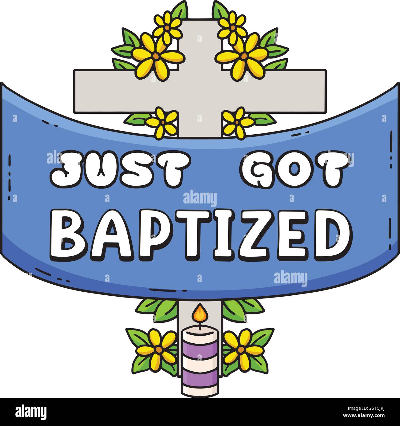Baptism Just Got Baptized Cartoon Colored Clipart Stock Vector Image ...