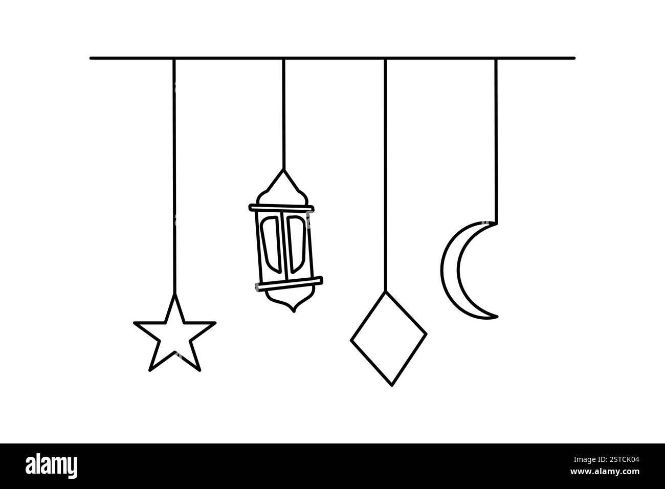 Moon continuous one line art drawing of isolated outline vector ...