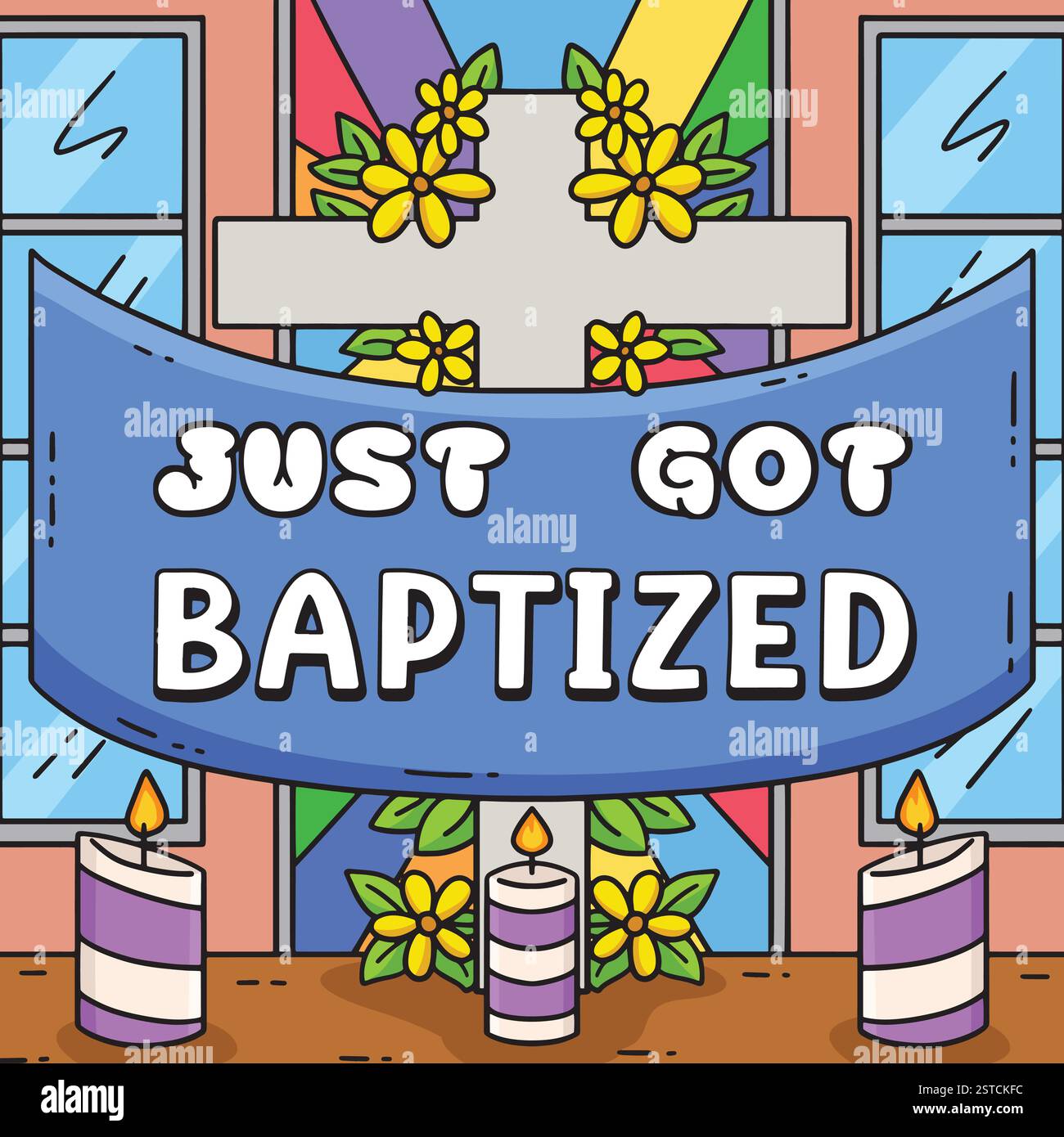 Baptism Just Got Baptized Colored Cartoon Stock Vector Image & Art - Alamy