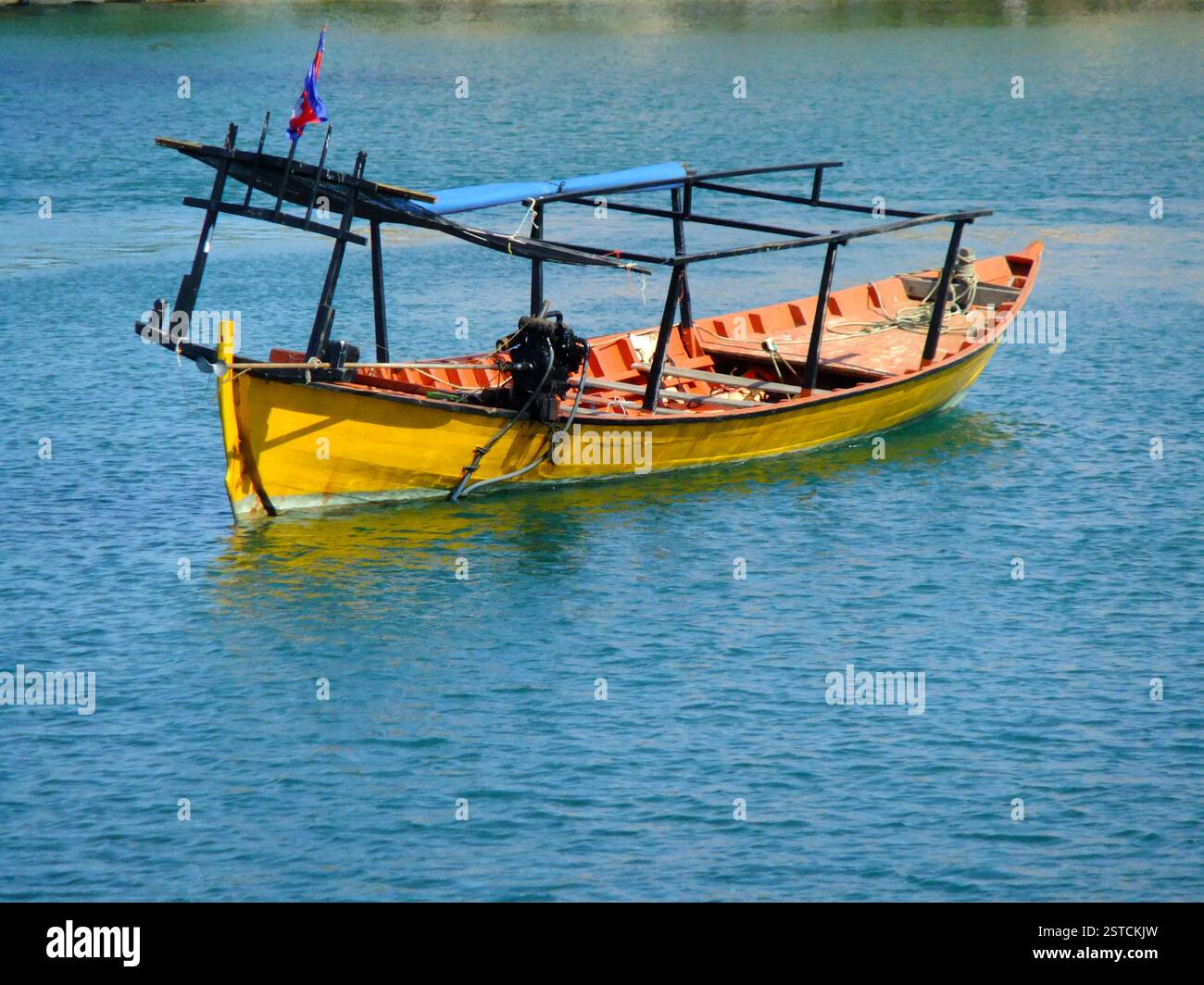 Traditional wooden boat, Sihanoukville, Cambodia Stock Photo - Alamy