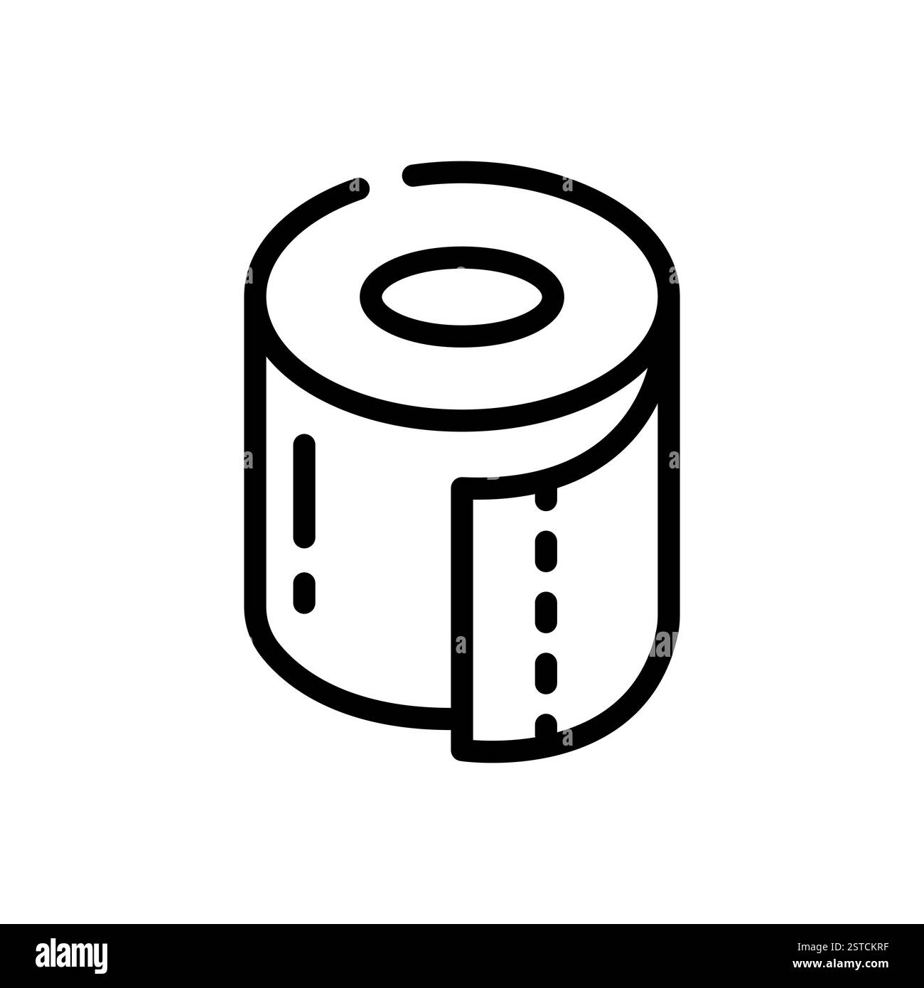Toilet paper icon isolated on white and black colors. toilet paper ...