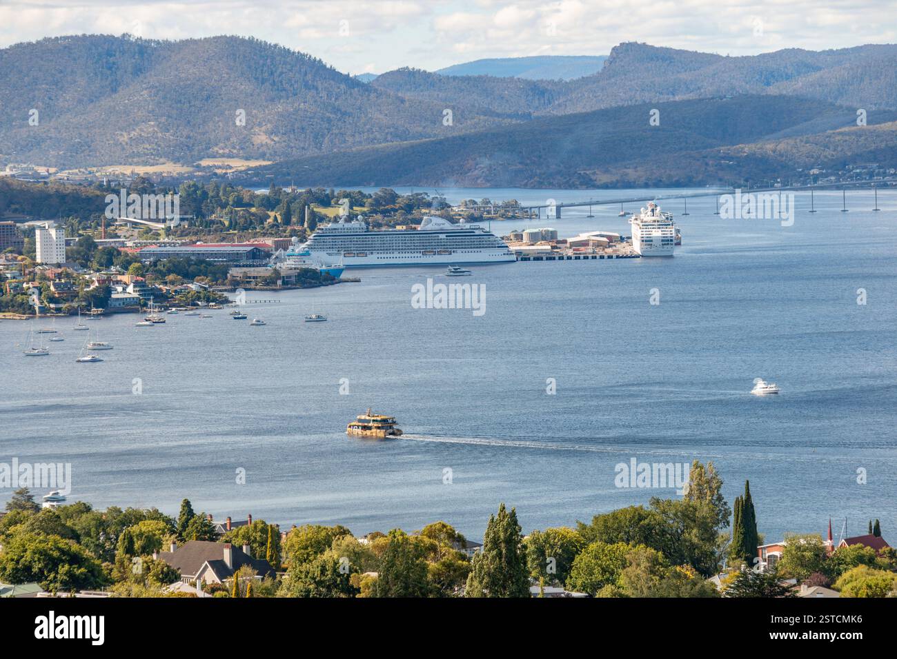 Hobart, Tasmania, Australia - December 16 2024: Derwent Estuary with ...