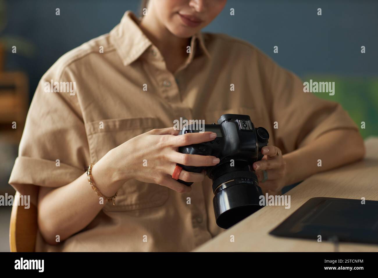 Inspecting Camera Settings for Perfect Shot Stock Photo - Alamy
