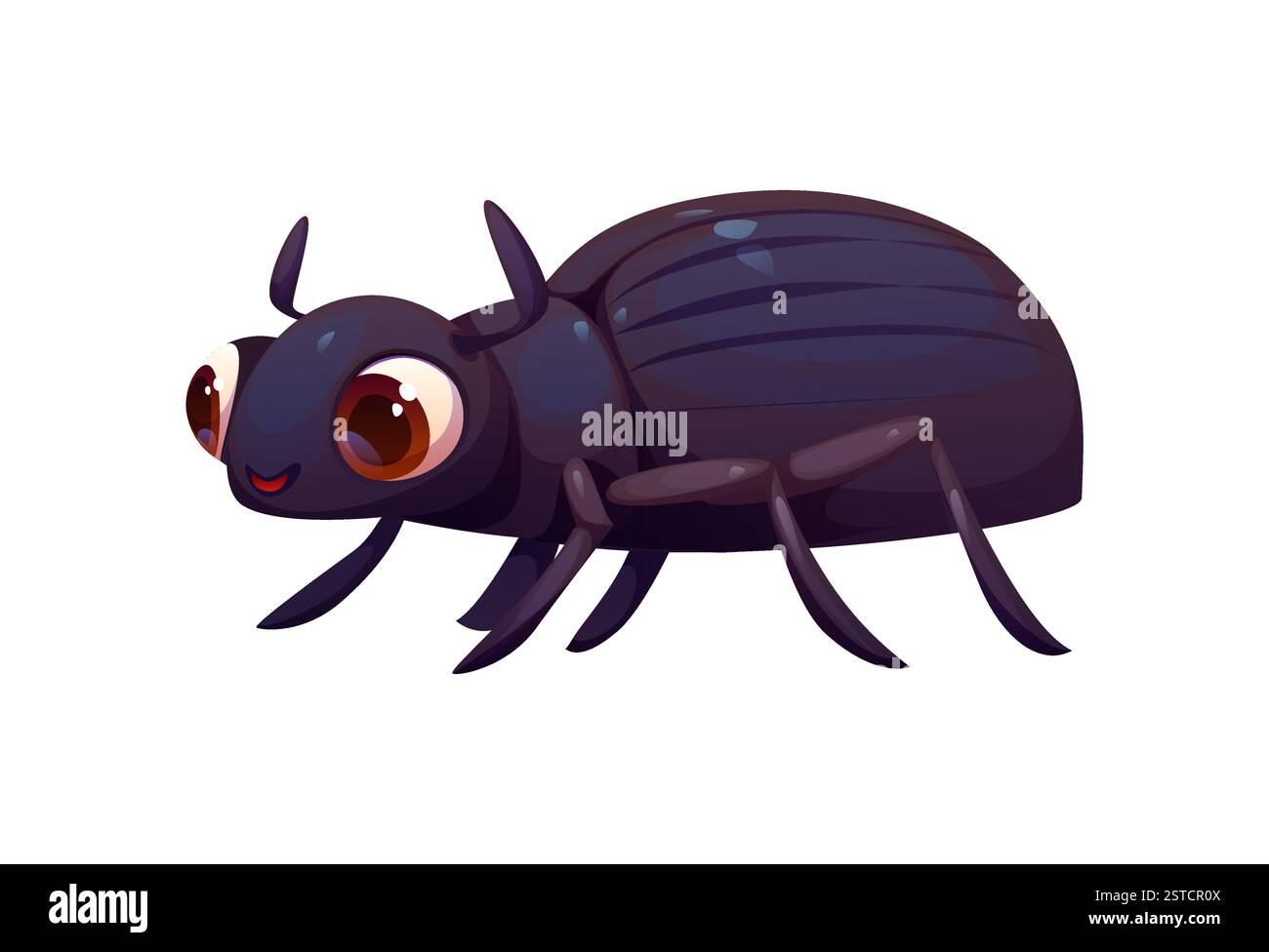 Cartoon funny beetle insect character. Isolated vector charming bug ...