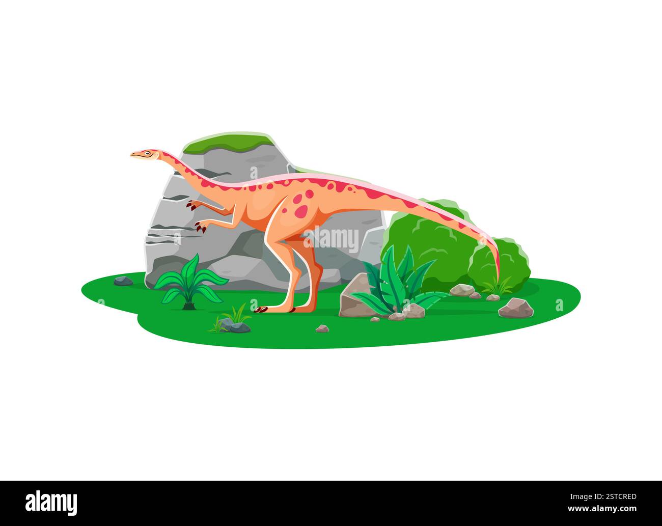 Archaeornithomimus prehistoric dinosaur cartoon paleontology character ...