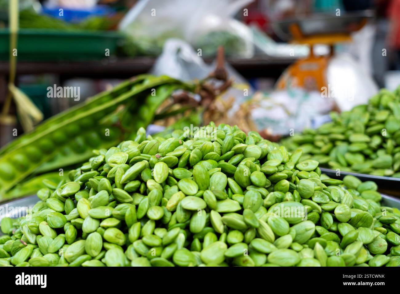 Stinky Bean, Smelly Bean, Petai From Malaysia, Unpeeled stink beans and ...