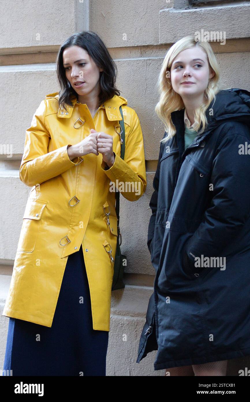 Rebecca Hall, Elle Fanning, Jude Law and Woody Allen seen on location ...