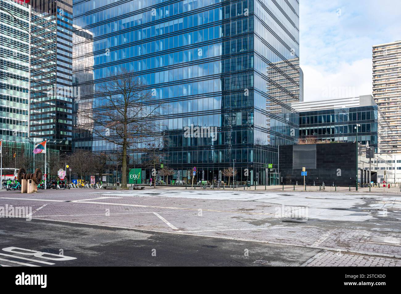 Contemporary office buildings of the Flemish government at Avenue Simon ...