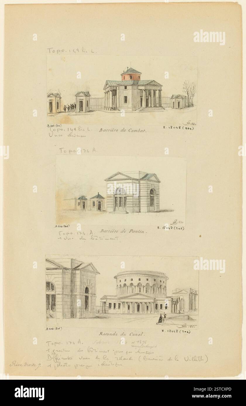 A view of the Rotonde de la Villette from 1860, showcasing the ...