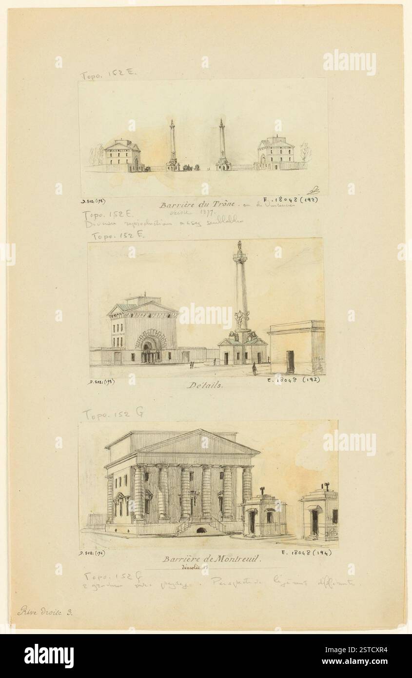 A view of the old Montreuil barrier, highlighting the quadrangular ...