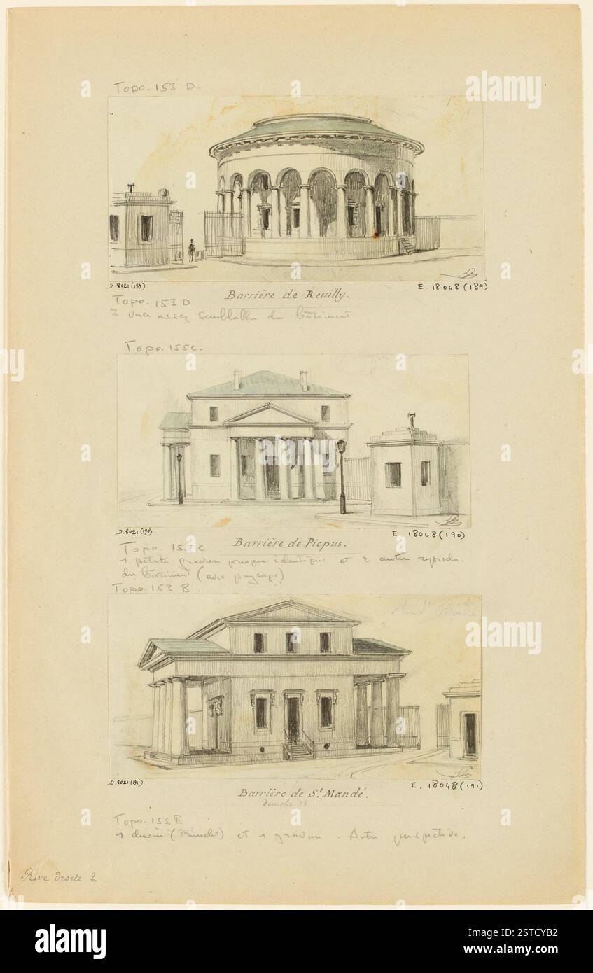 A view of the Saint Mandé barrier, featuring a quadrangular pavilion ...