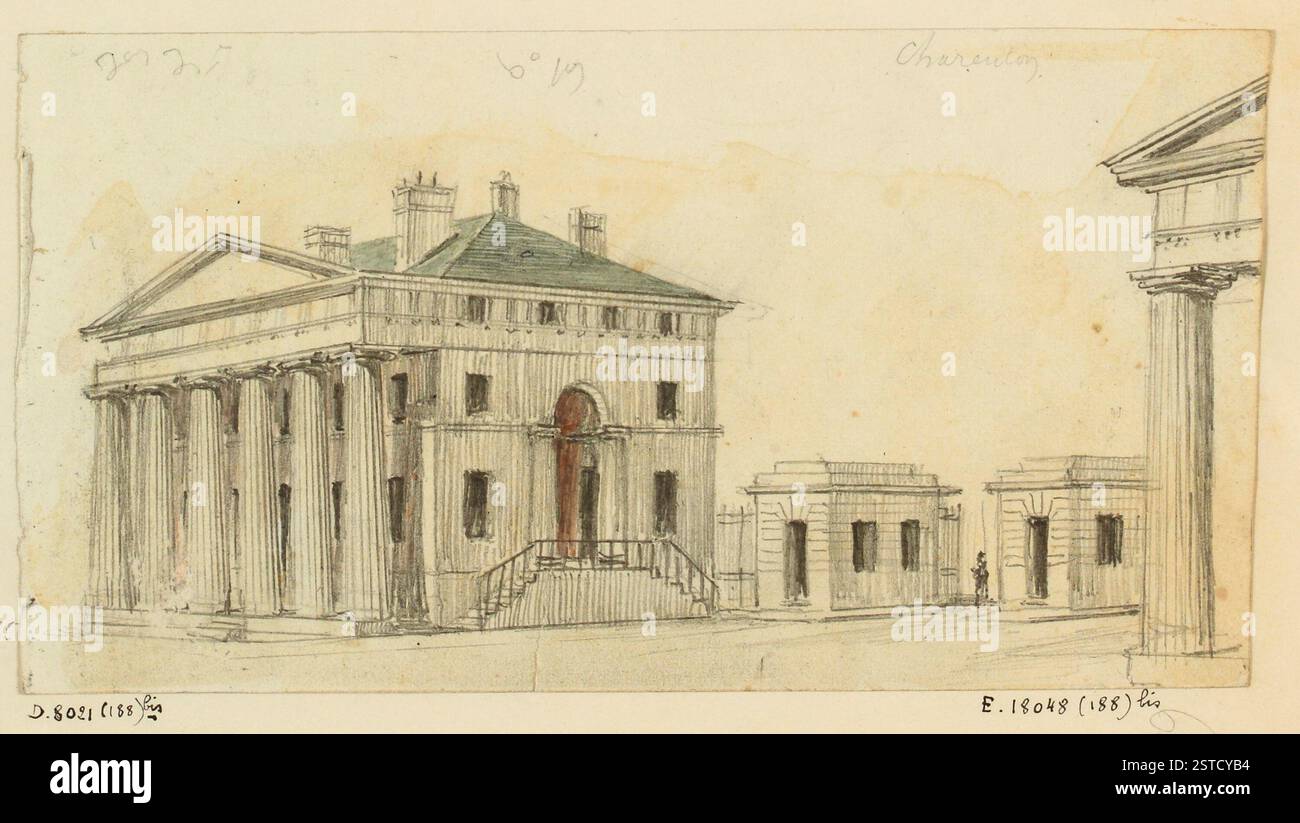 A different view of the old Charenton barrier, with two pavilions ...