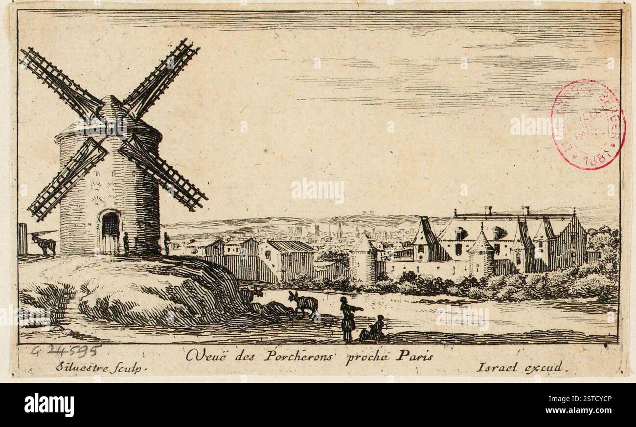 A rural landscape of the village of Porcherons, showcasing Coq Castle ...