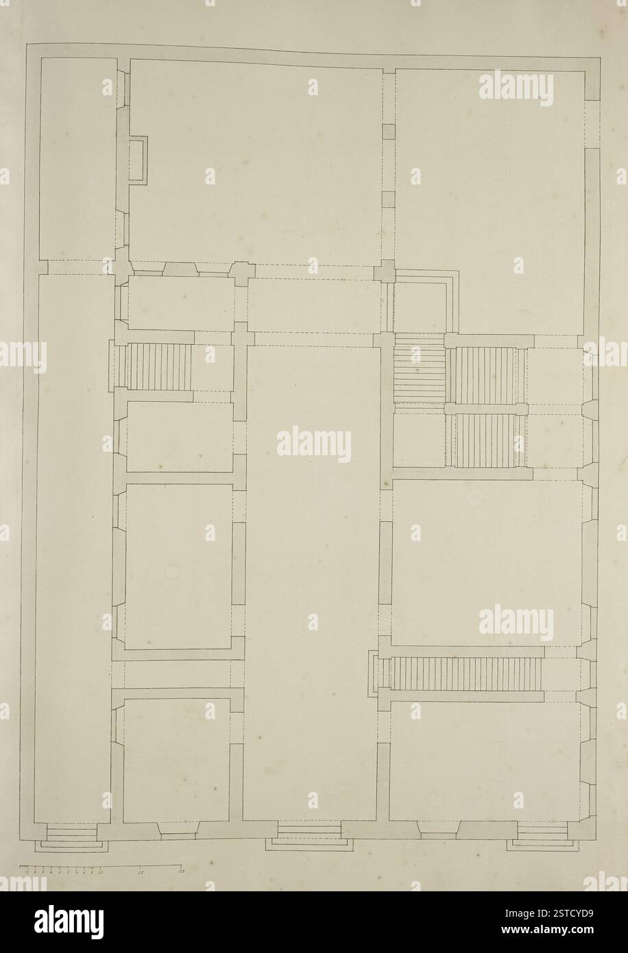 This 18th-century engraving features the Rialto Bridge in Venice, an ...