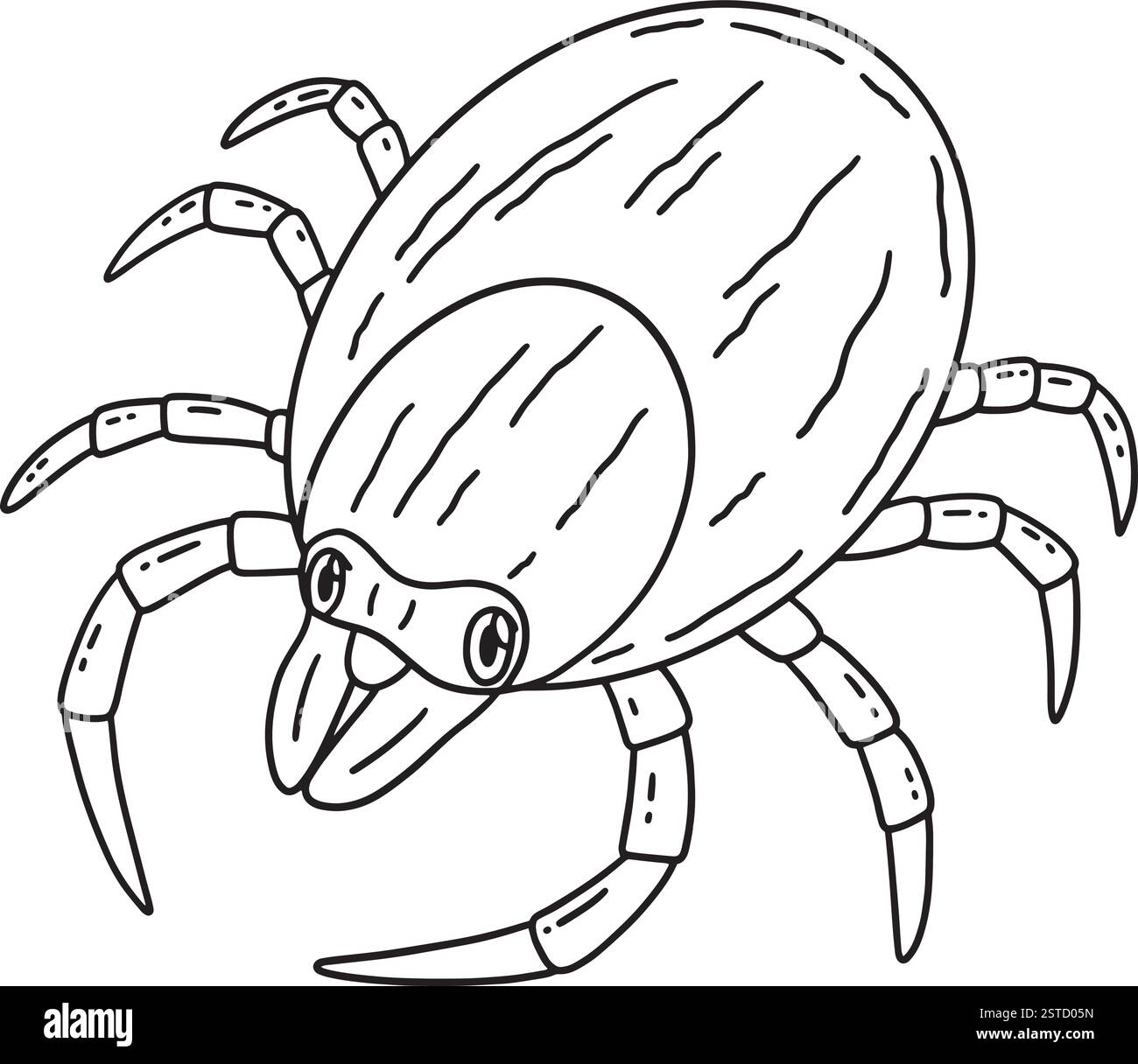 Insect Tick Animal Isolated Coloring Page for Kids Stock Vector Image ...