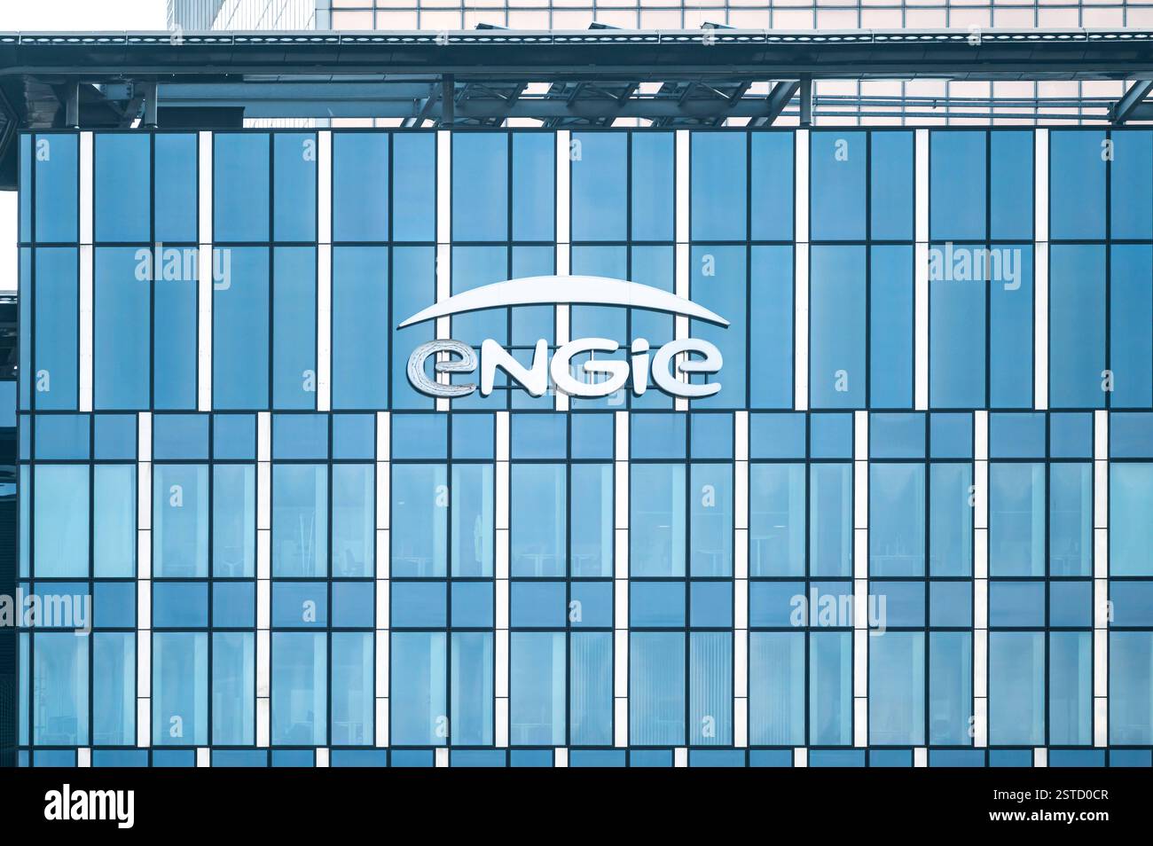Facade and sign of the Engie electricty provider in Brussels, belgium ...