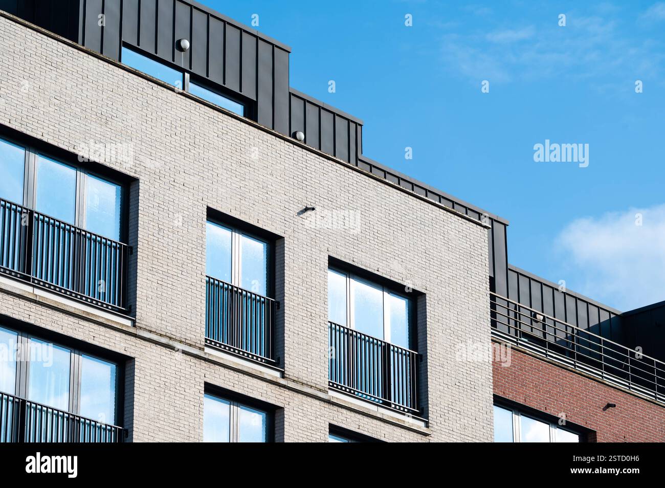Brussels, Belgium, FEB 16, 2024 - Apartment complex at the newly ...