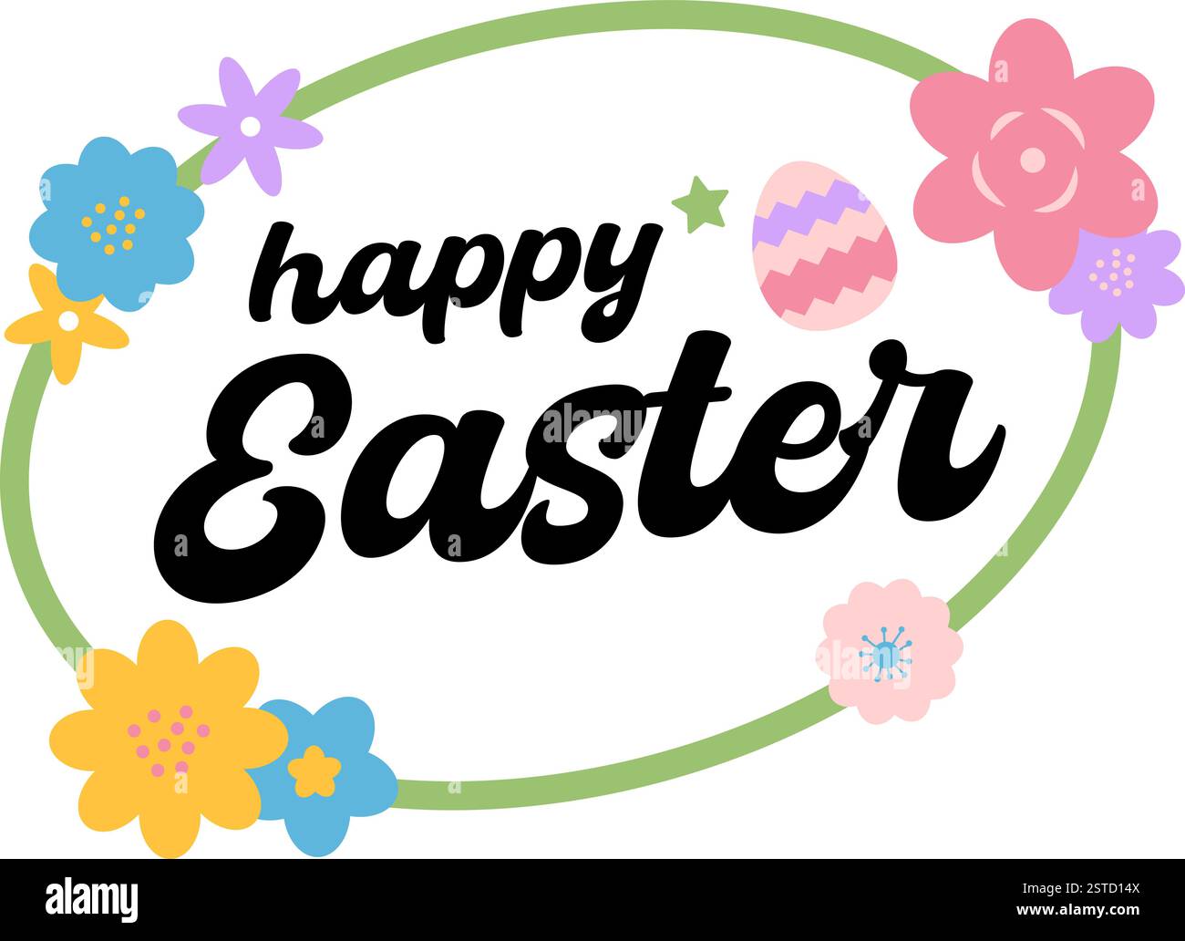 Happy Easter Calligraphy Hand Lettering Isolated Stock Vector Image & Art - Alamy