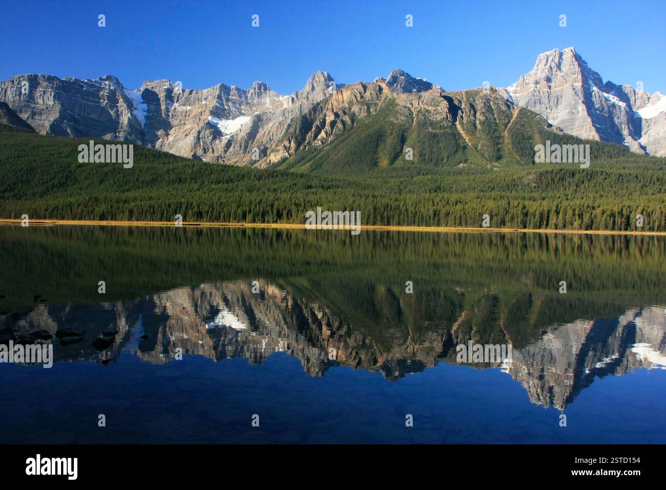 Waterfowl lake, Banff National Park, Alberta Stock Photo - Alamy