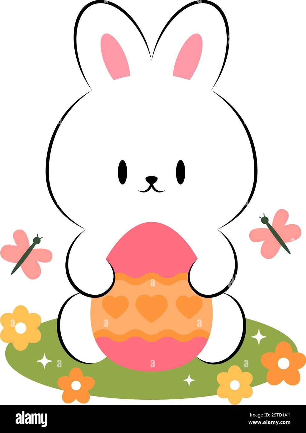 Easter Bunny Vector Isolated White Background Stock Vector Image & Art ...