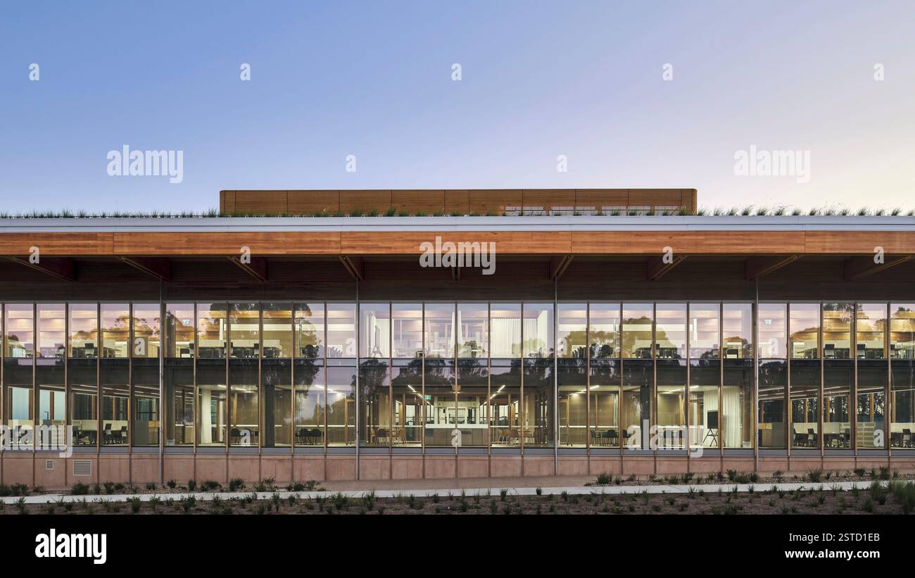 Northern facade section at dusk. Advanced Manufacturing Research ...