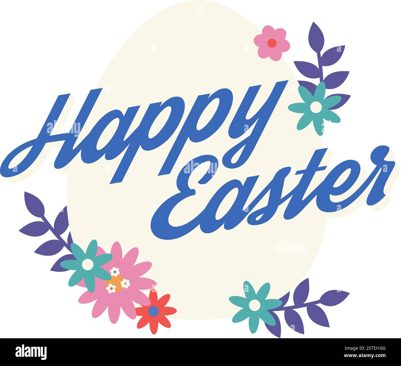 Happy Easter Calligraphy Hand Lettering Isolated Stock Vector Image ...